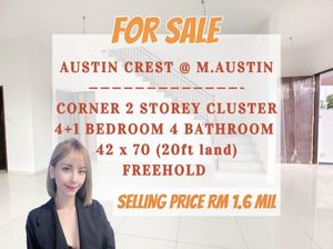 Double Storey Corner Cluster House Sapphire @Austin Crest for Sale @RM1,600,000 By JACQUELINE ...