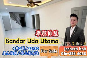Bandar Uda Utama - Single Storey Terrace House For Sale for Sale @RM538 ...