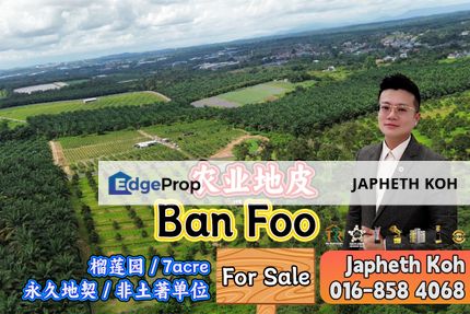 Ban Foo Agricultural Land For Sale for Sale @RM4,878,720 By JAPHETH KOH ...