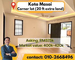 Kota masai corner lot with 20feet extra land Double Storey Low Cost for ...