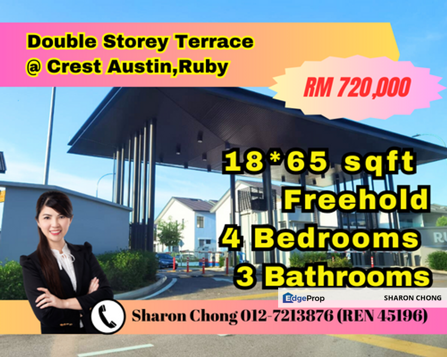Crest Austin Double Storey Terrace House for Sale for Sale @RM720,000 ...