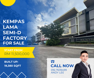 Taman Kempas Johor Bahru Semi-D Factory for Sale for Sale @RM11,500,000 ...