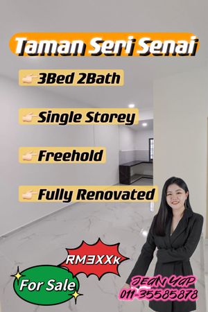 Taman Seri Senai Single Storey 3BR fully renovated for Sale @RM380,000 By JEAN YAP | EdgeProp.my