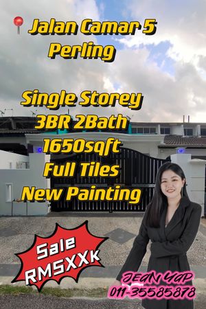 Jalan Camar Perling Single Storey Full Tiles for Sale @RM580,000 By ...