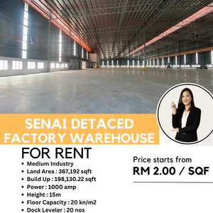 Kawasan Perindustrian Senai Medium Industrial Warehouse For Rent for Rental @RM396,260 By EVON ...