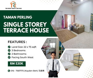 Perling Single Storey Terrace for Sale @RM530,000 By KAYDEN BEH ...