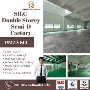 SILC Double Storey Semi-D Factory for Sale @RM2,300,000 By KAYDEN BEH ...