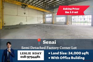 Senai Semi Detached Factory Corner Lot For Sale!!Senai Seelong Kulai ...