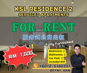 (KSL Residence 2) Service Apartment for Rental @RM1,600 By BEYNY GAN ...