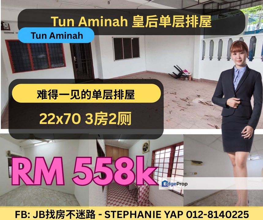 Single Storey House Tun Aminah Tasek 22x70 Bus Terminal Below market ...
