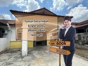 Taman Setia Indah_Single Storey Terrace_3Room2Bath_20x70sqft for Sale @RM600,000 By TANNY TAN ...