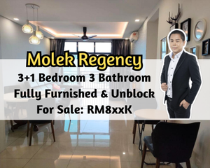 Molek Regency, Johor Bahru, Johor, Dual Key Unit, Unblock View, Fully Furnished, 3 plus 1 ...