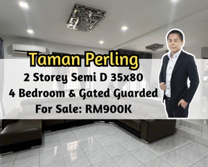 Taman Perling, Johor Bahru, Johor, 2 Storey Semi D 35x80, Gated Guarded ...