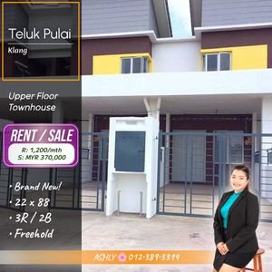 Brand New 🌸 Townhouse (Upper Unit) for SALE & RENT | Taman Udang Cendana, Teluk Pulai, Klang for ...