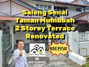 Saleng Senai Taman Muhibbah Double Storey Terrace House for Sale @RM395 ...