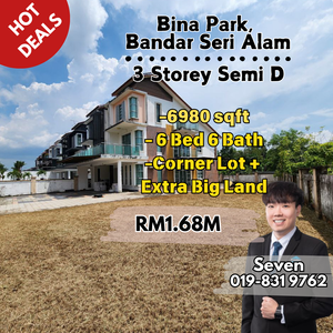 Bina Park Bandar Seri Alam 3 Storey Semi D Corner Lot + Extra Big Land ...