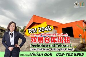 Perindustrian Tebrau 1 Double Storey Warehouse For Rent for Rental ...