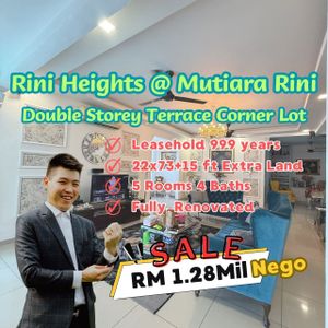 Rini Heights @ Mutiara Rini Double Storey Terrace House Corner Lot For ...