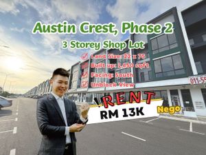 Austin Crest 3 Storey Shop Lot Unblock View For Rent for Rental @RM13 ...