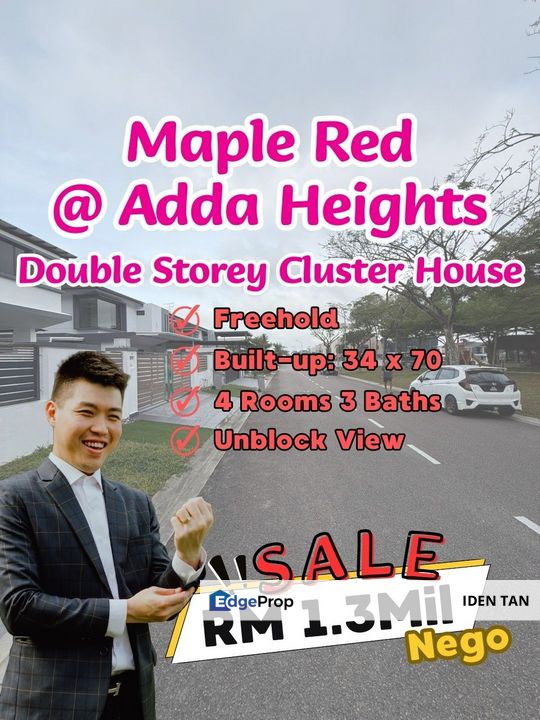 Maple Red @ Adda Heights Double Storey Cluster House For Sale Near ...