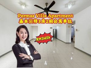 Permas Ville Apartment, Bandar Permas Jaya, Built Up 1080 Sqft ...