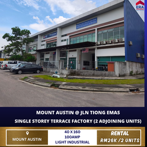 Mount Austin @Jln Tiong Emas 1-stry Terrace Factory For Rent( 2 ...