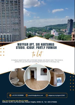 RM950/mth only. Beautiful PF Studio at Mayfair Apt to Let for Rental ...