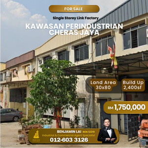 Kawasan Perindustrian Cheras Jaya Single Storey Factory For Sale for ...