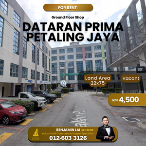 Dataran Prima, Petaling Jaya Ground Floor Shop For Rent for Rental @RM4 ...
