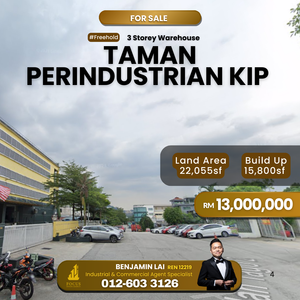 Taman Perindustrian Kip 3 Storey Warehouse for Sale for Sale @RM13,000 ...