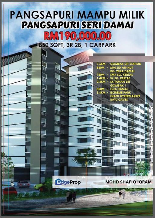 Rumah Baru siap 2024 Pangsapuri Seri Damai for Sale @RM190,000 By MOHD ...