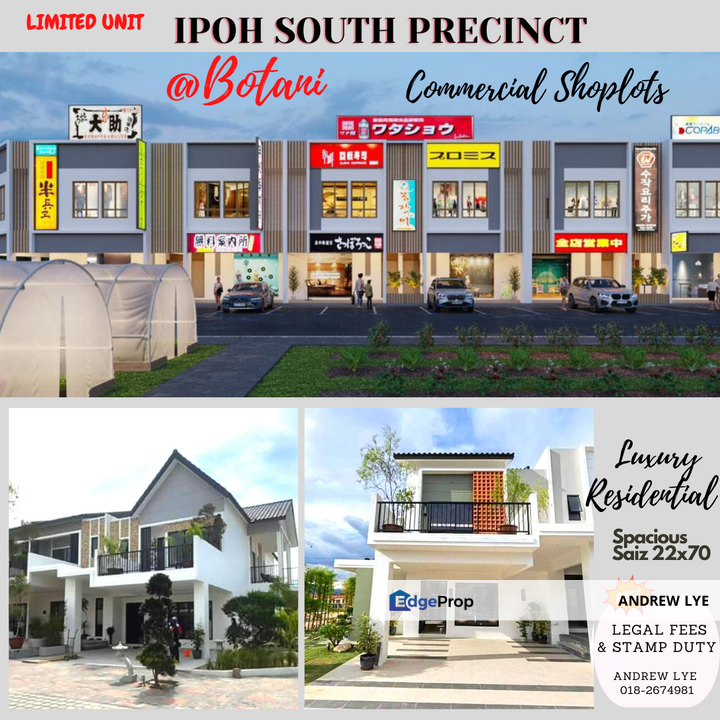 BOTANI @ IPOH SOUTH PRECINCT COMMERCIAL SHOPLOT DOUBLE STOREY FOR SALE ...