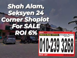 Seksyen 24, Shah ALam, 2 Storeys Corner ShopLot For Sale for Sale @RM1 ...
