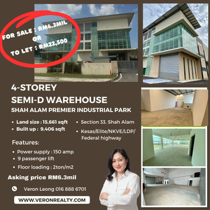 Shah Alam warehouse to let for Rental @RM22,500 By VERON LEONG | EdgeProp.my